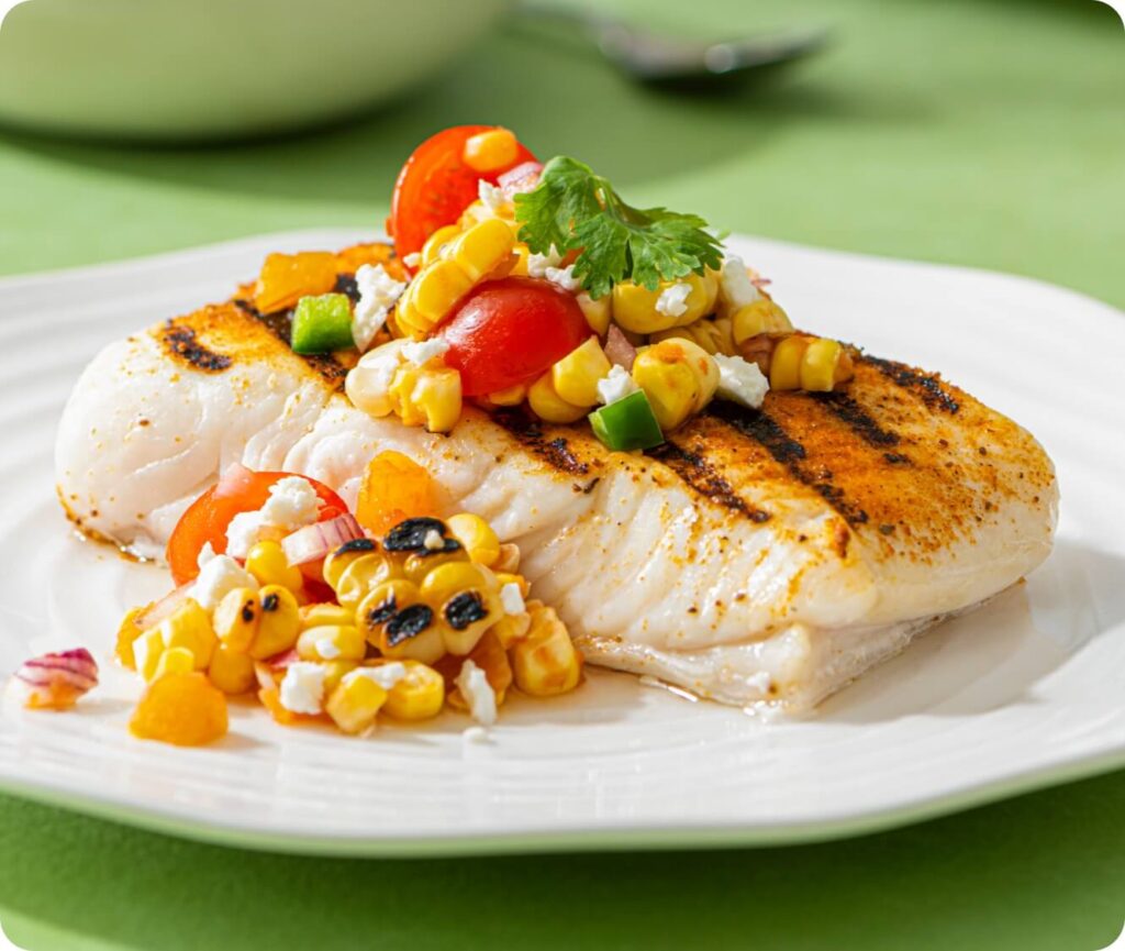 Cajun Fish with Grilled Corn and Peach Salsa | Newman's Own
